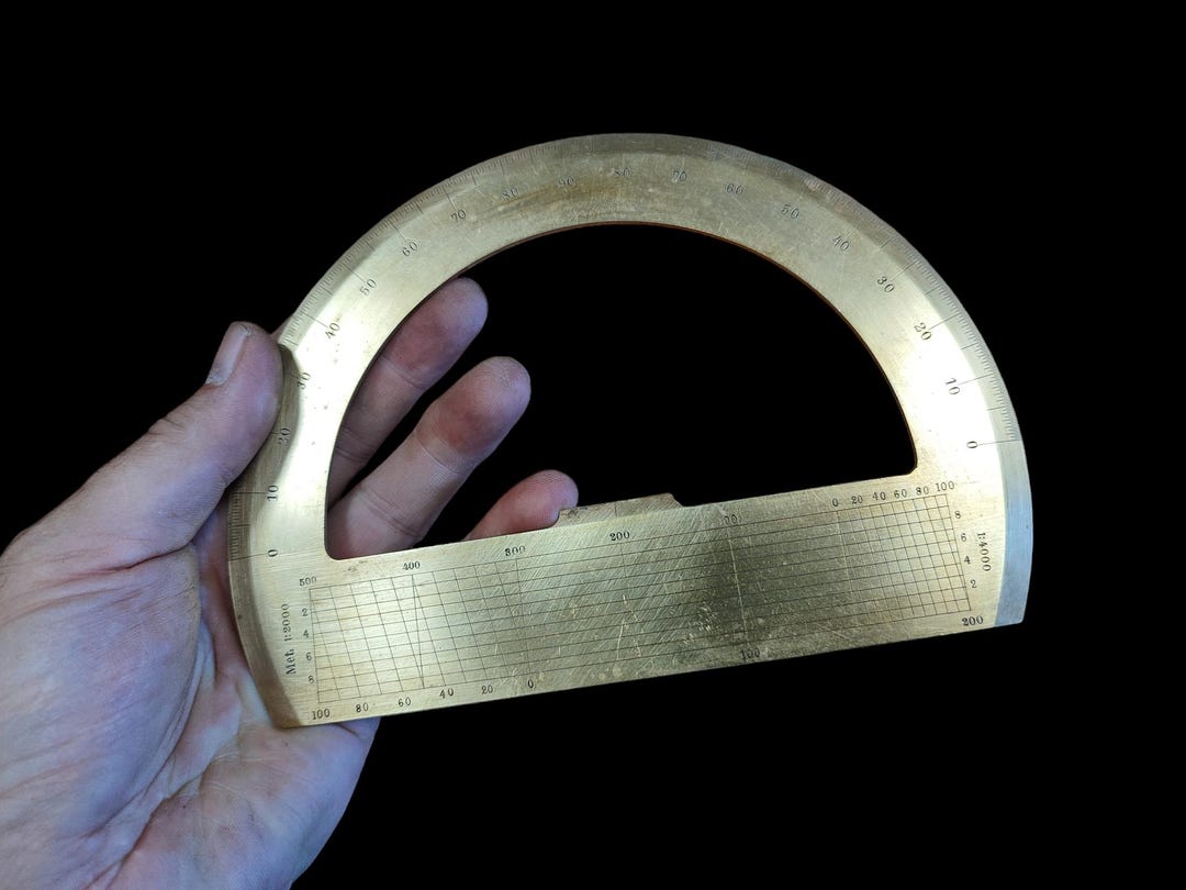 Vintage Brass Measuring Device Protractor. - Etsy