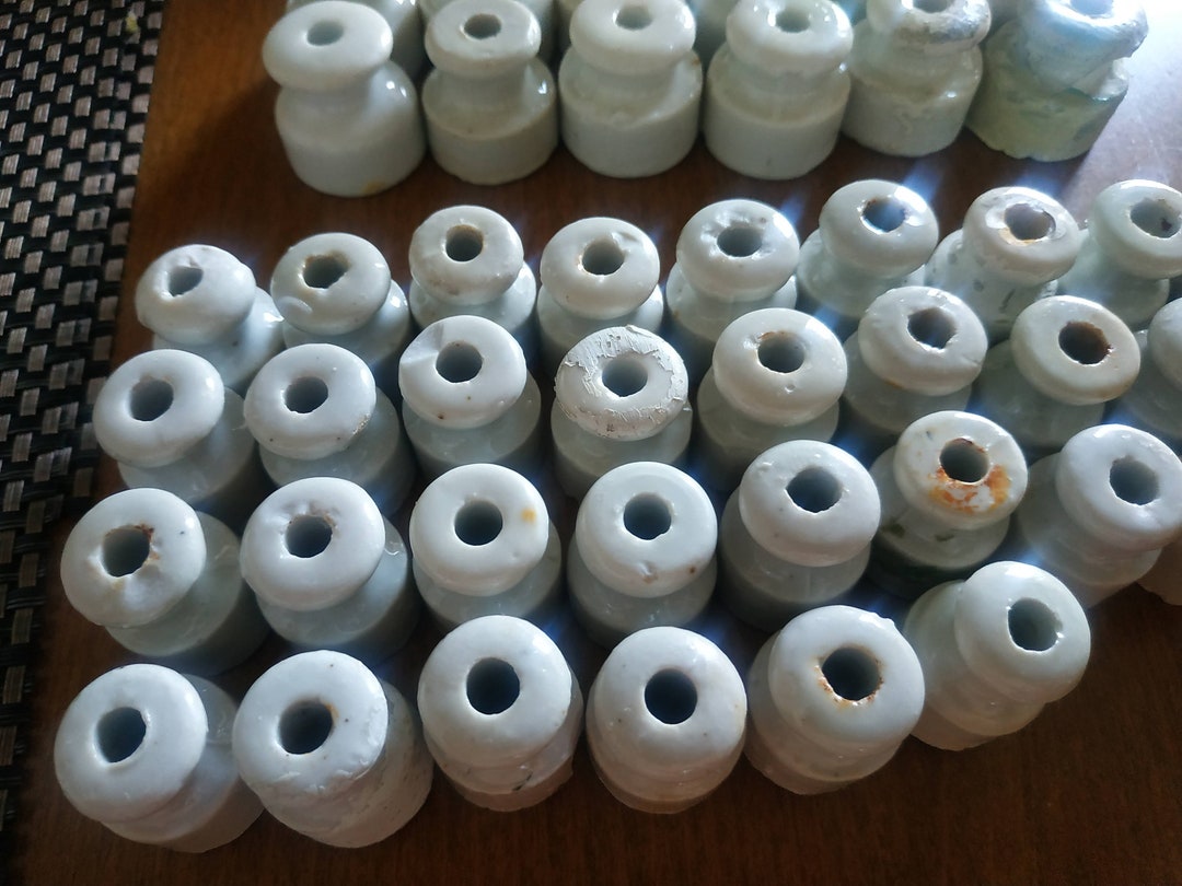 Set of 10 Antique Ceramic Electrical Insulators. - Etsy