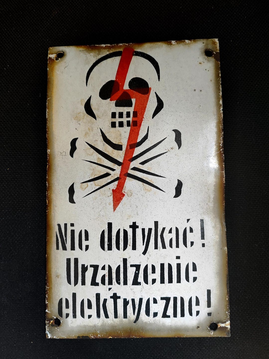 Vintage Industrial Metal Warning Sign. - Etsy