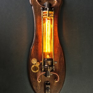 Wall Steampunk Lamp With Edison Bulb, Rustic Home Decor. - Etsy