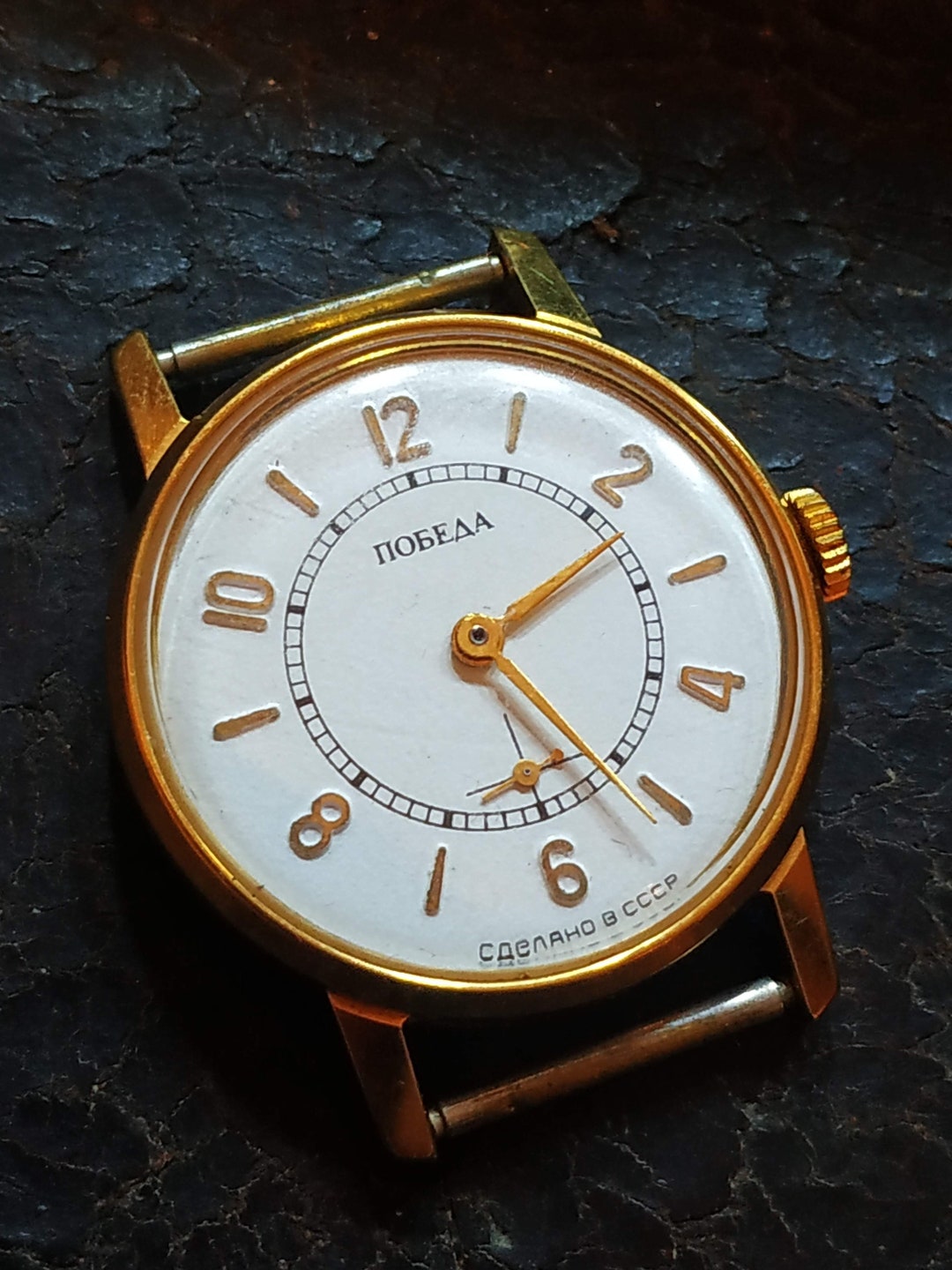 Vintage Goldplated USSR Mens Watch Pobeda. - Etsy