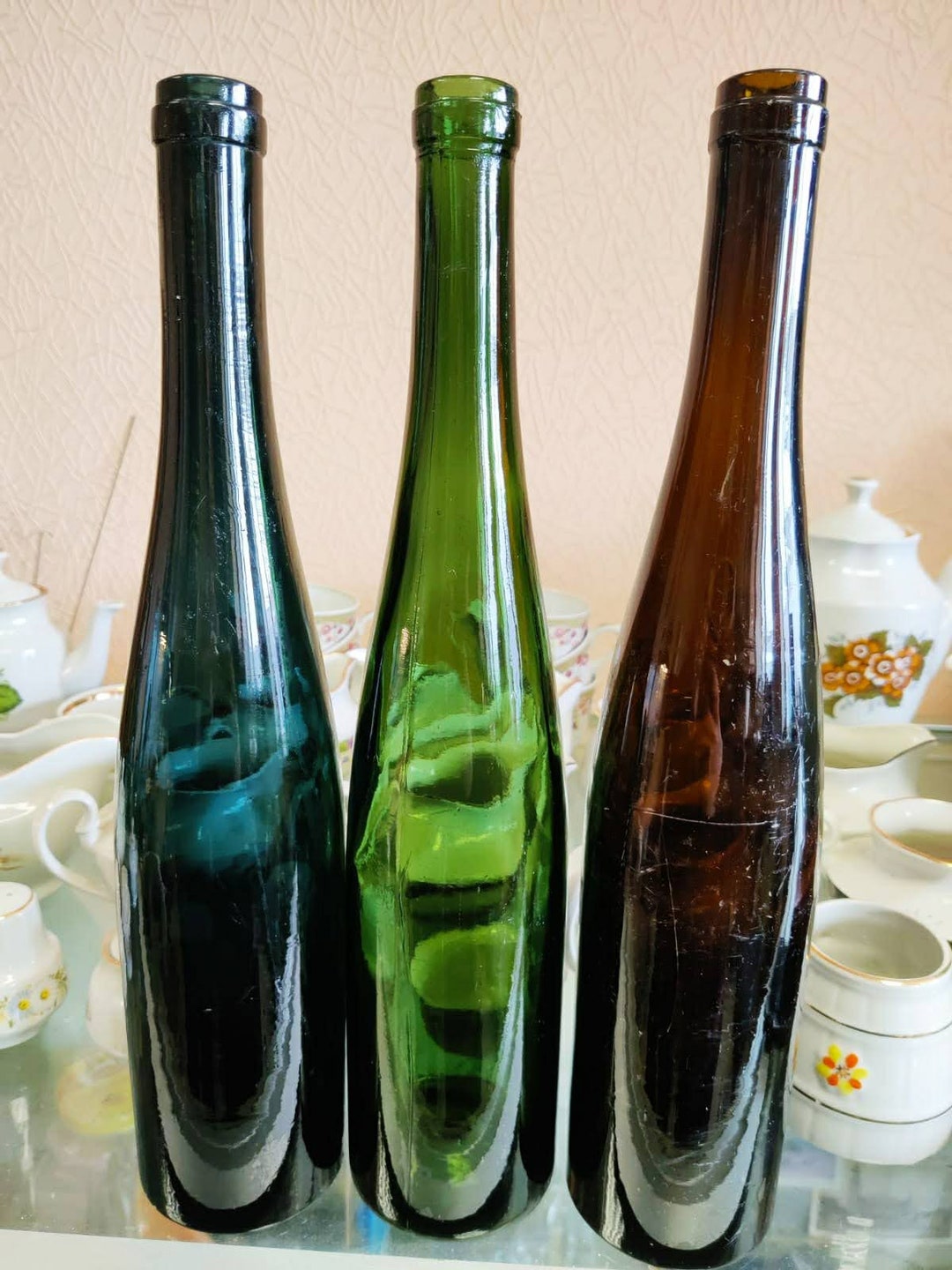 Old Dark Blue German Wine Bottle. - Etsy