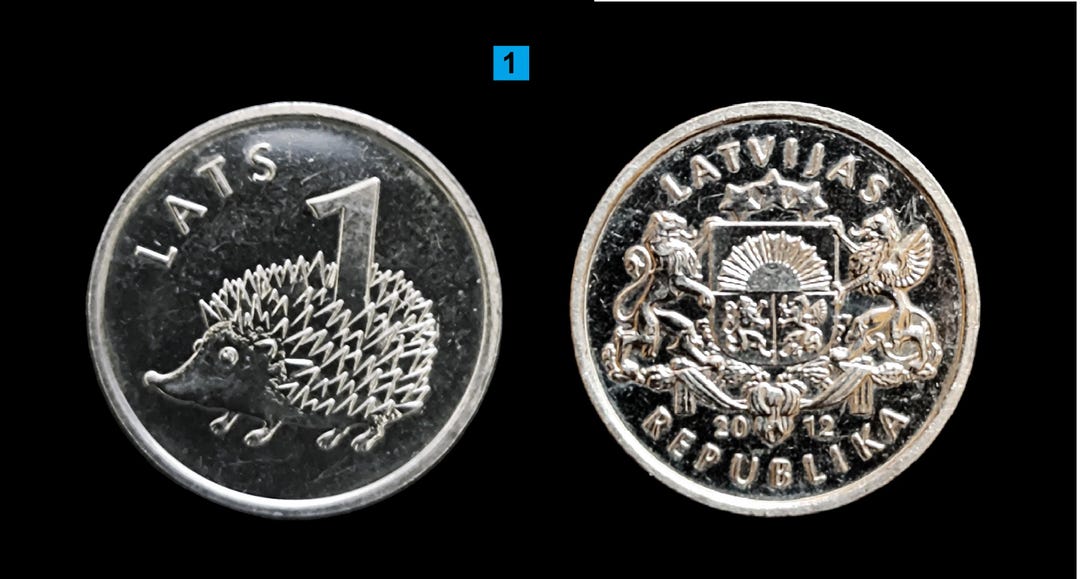 Vintage Latvian One Lats Coins. - Etsy