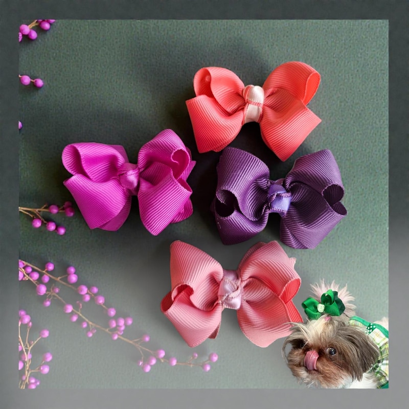 Small Dog Bow With Clip - Etsy