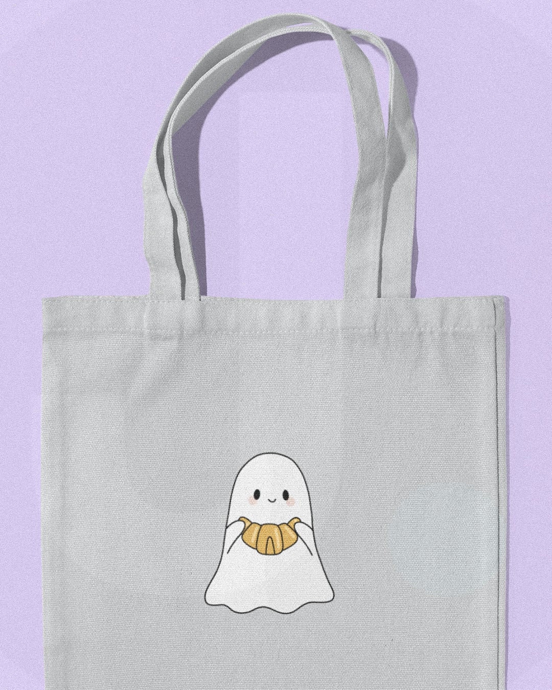 Cute Croissant Ghost Tote Bag Kawaii Ghost Halloween Tote - Etsy
