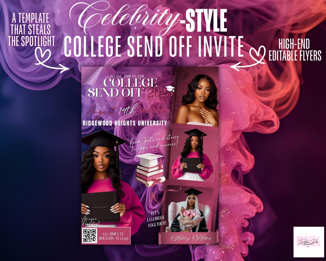 Celebrity Style Trunk Party Invitation | College Send off Flyer ...