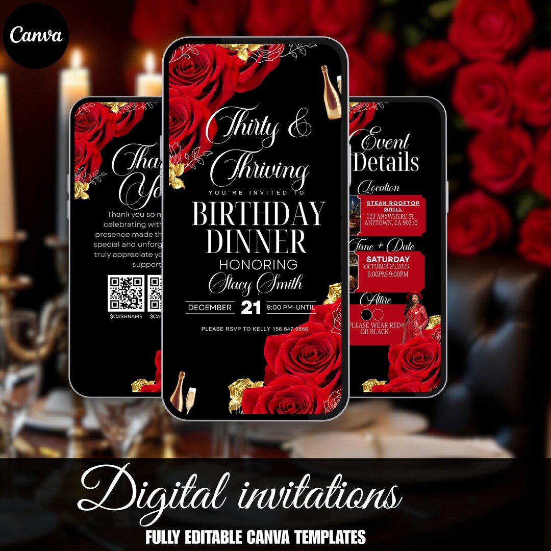 Thirty & Thriving Digital Birthday Invitation for Stacy Smith ...