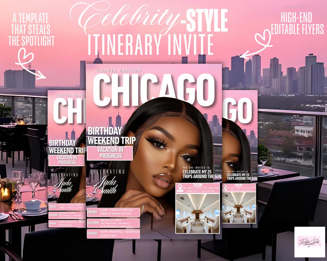 Editable Chicago Birthday Itinerary Template: Glam Weekend Trip ...