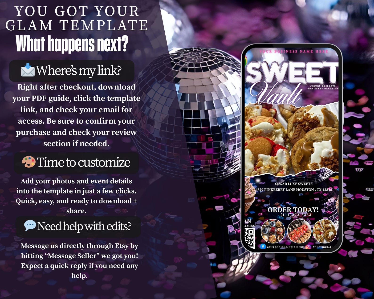 Editable Sweet Treats Menu Flyer Template (canva Design) - Etsy
