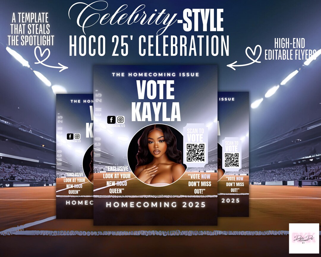 Vote Homecoming Flyer Template Editable Canva HOCO King Queen Poster ...
