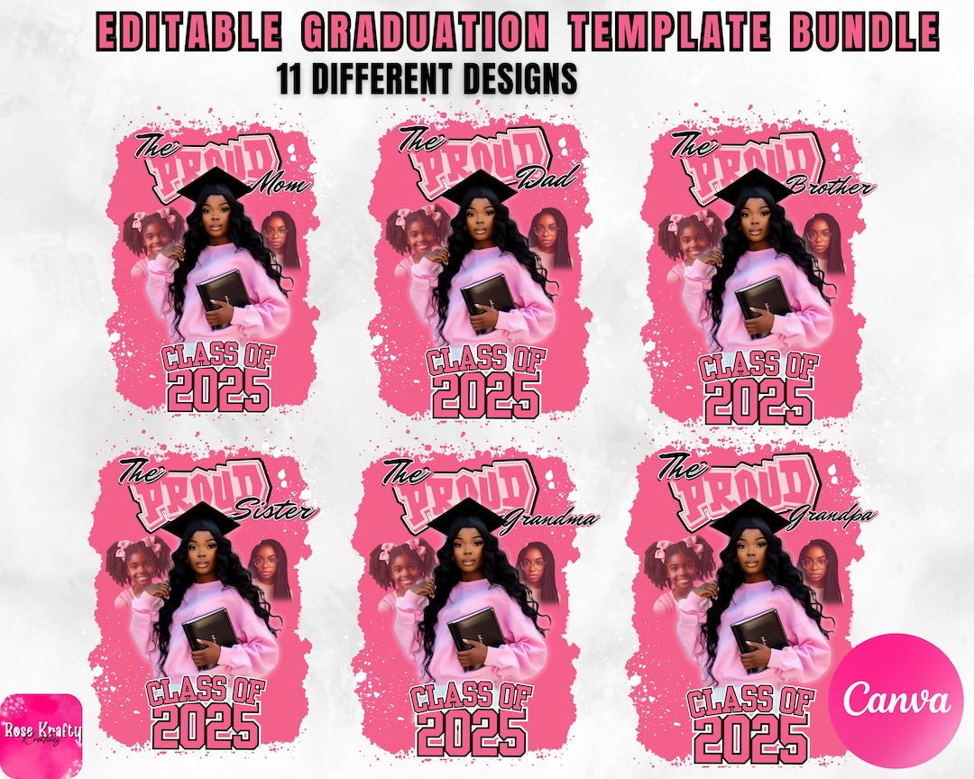 Pink Proud Family Class of 2025 Graduation Shirt Template (canva ...