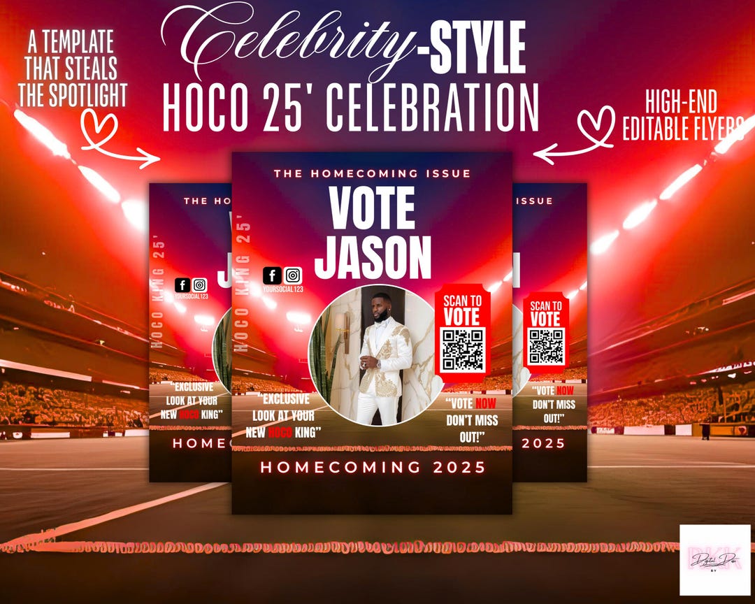 Editable Homecoming King Flyer Template, Celebrity Style (digital ...