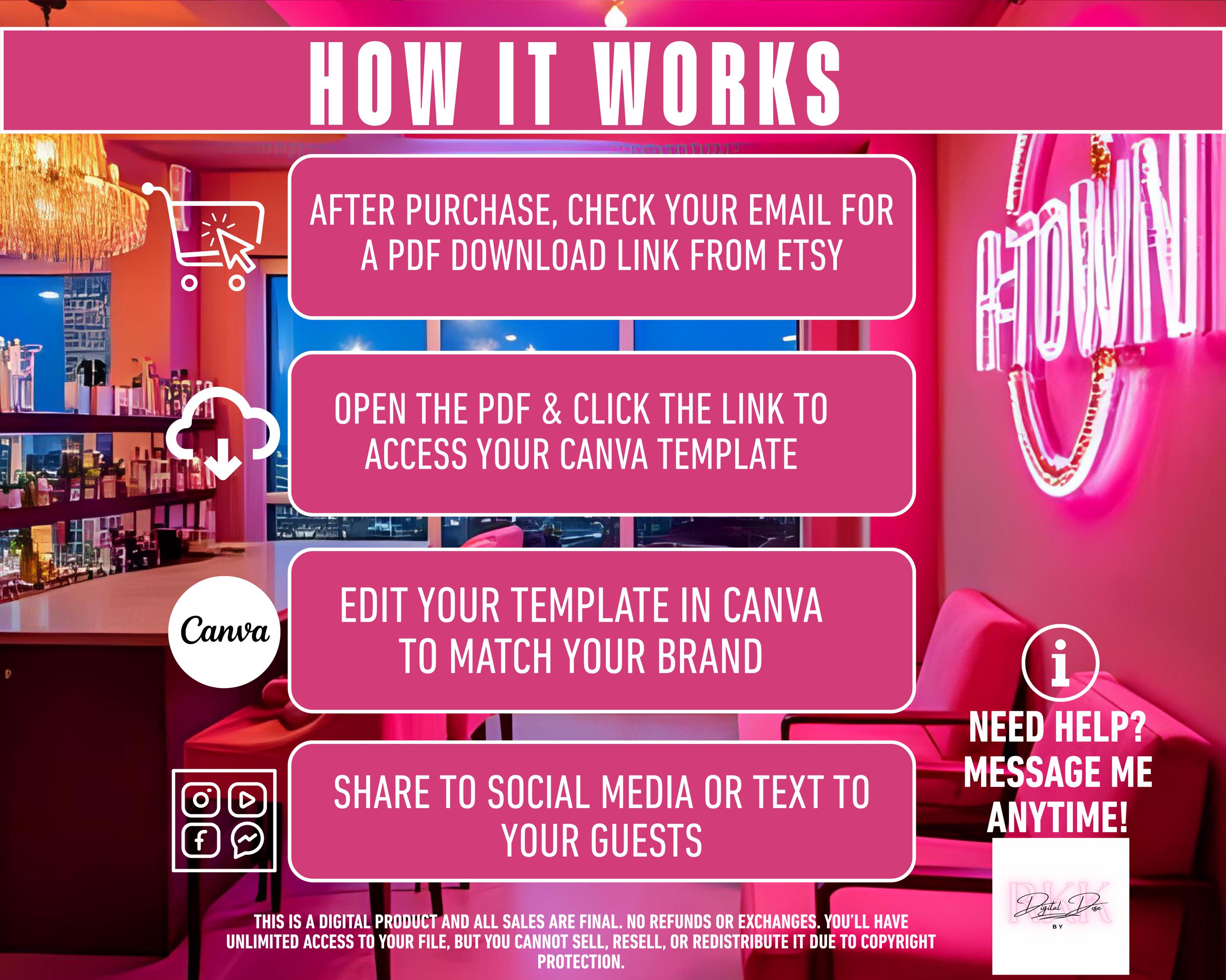 Editable Houston Birthday Itinerary Flyer: Celebrity Style Canva ...
