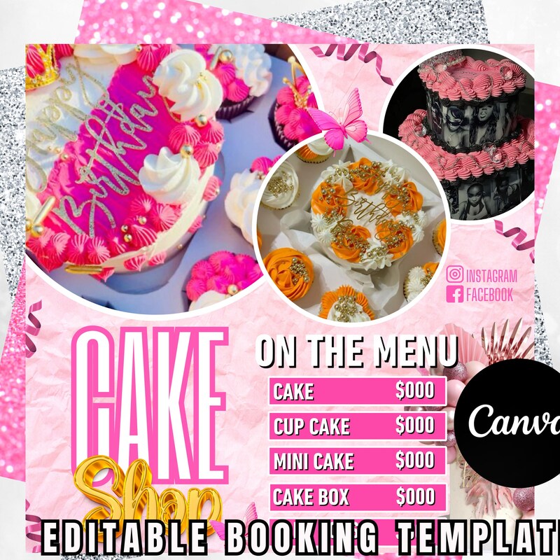 Cake Menu Template - Etsy