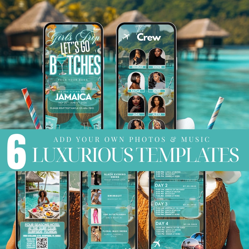 Girls Trip Itinerary Template - Digital Jamaica Vacation Planner - Etsy