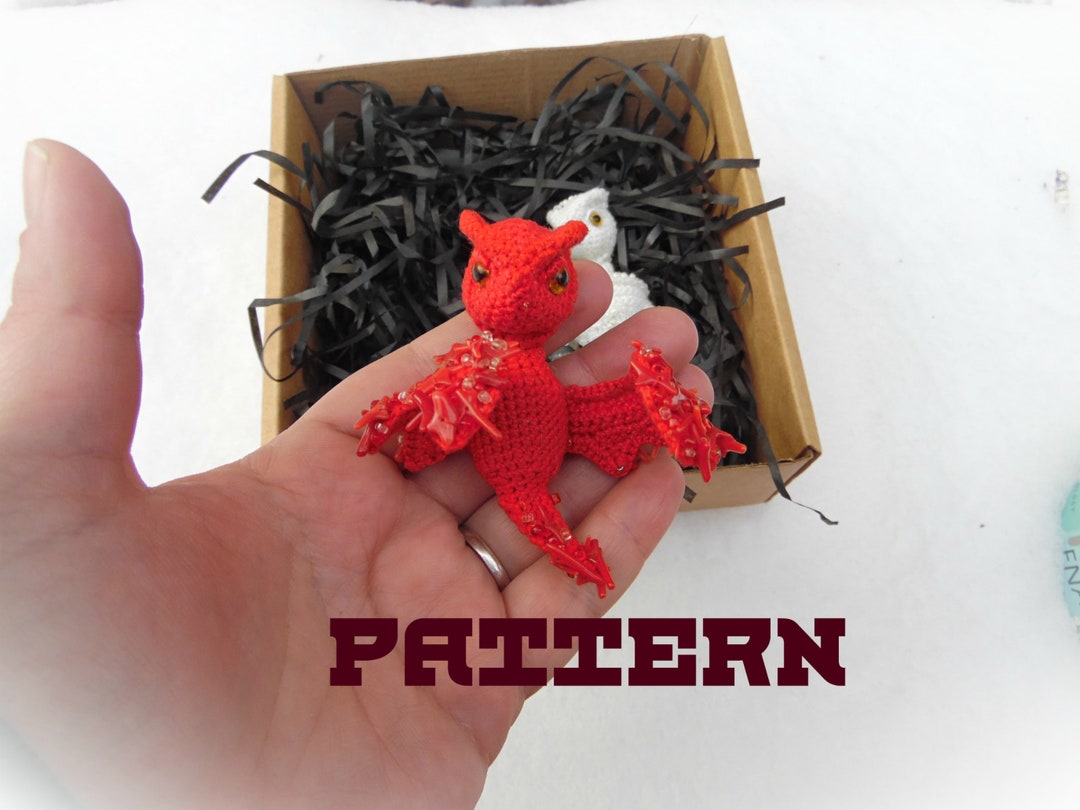 Dragon Brooch Crochet Pattern, Dragon Crochet Pattern, Dragon Brooch ...