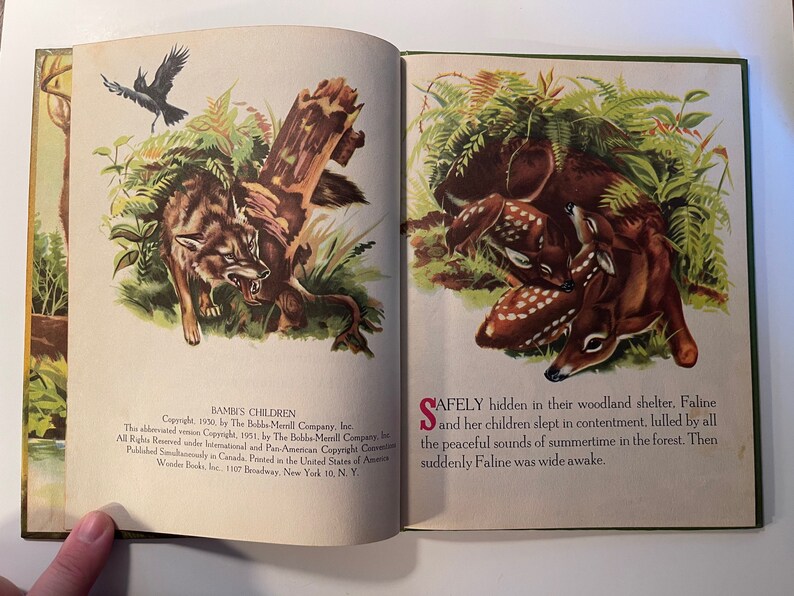 Great 1951 Hardback Copy of Bambis Children Wonder Books - Etsy