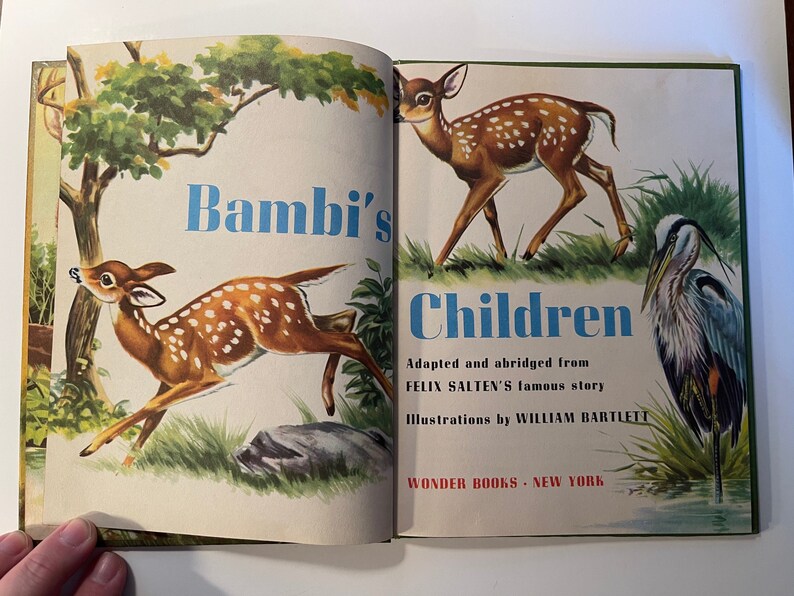 Great 1951 Hardback Copy of Bambis Children Wonder Books - Etsy