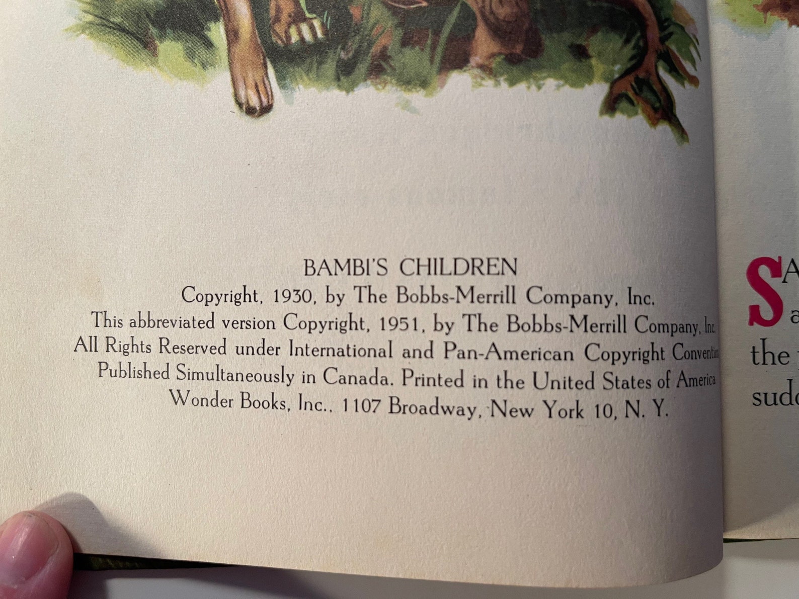 Great 1951 Hardback Copy of Bambis Children Wonder Books - Etsy