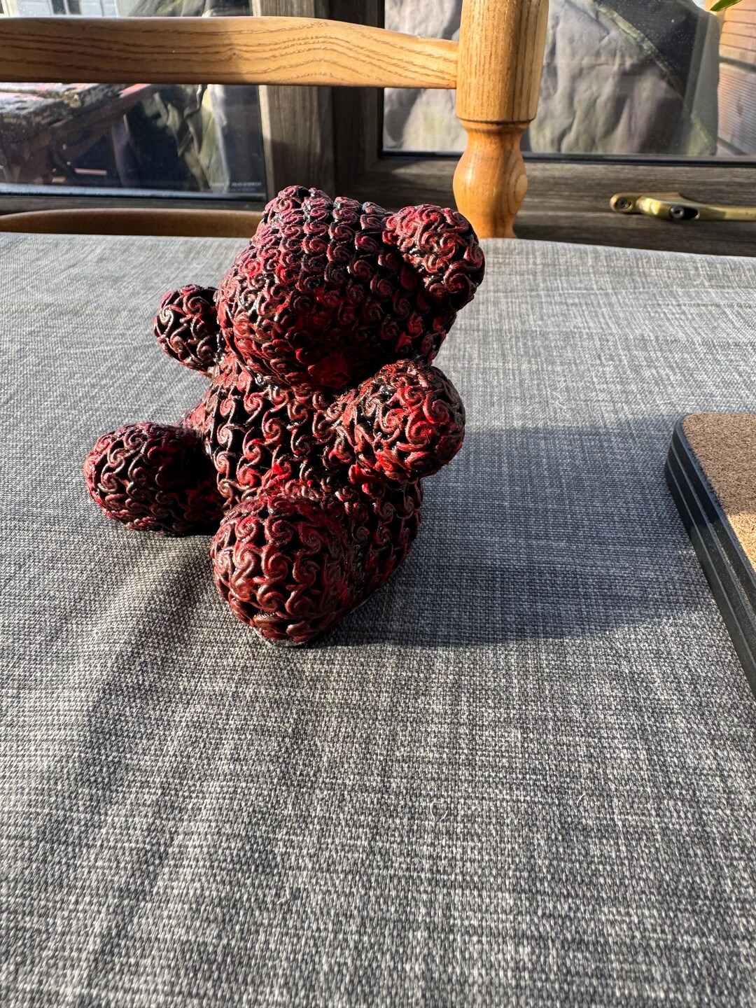 3D Printed Rose Bear Raised Rose Design Hand-painted Red Cute Valentine ...