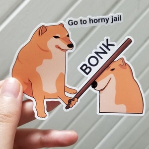 Bonk Meme Sticker, Cheems Go to Horny Jail - Etsy Canada
