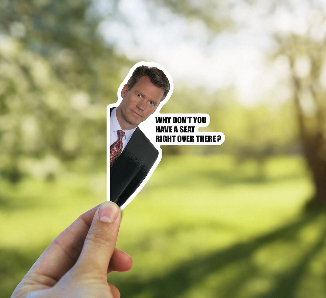 Chris Hansen Have a Seat Sticker, Funny Chris Hansen Peeker Sticker - Etsy