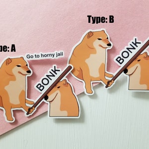 Bonk Meme Sticker, Cheems Go to Horny Jail - Etsy Canada