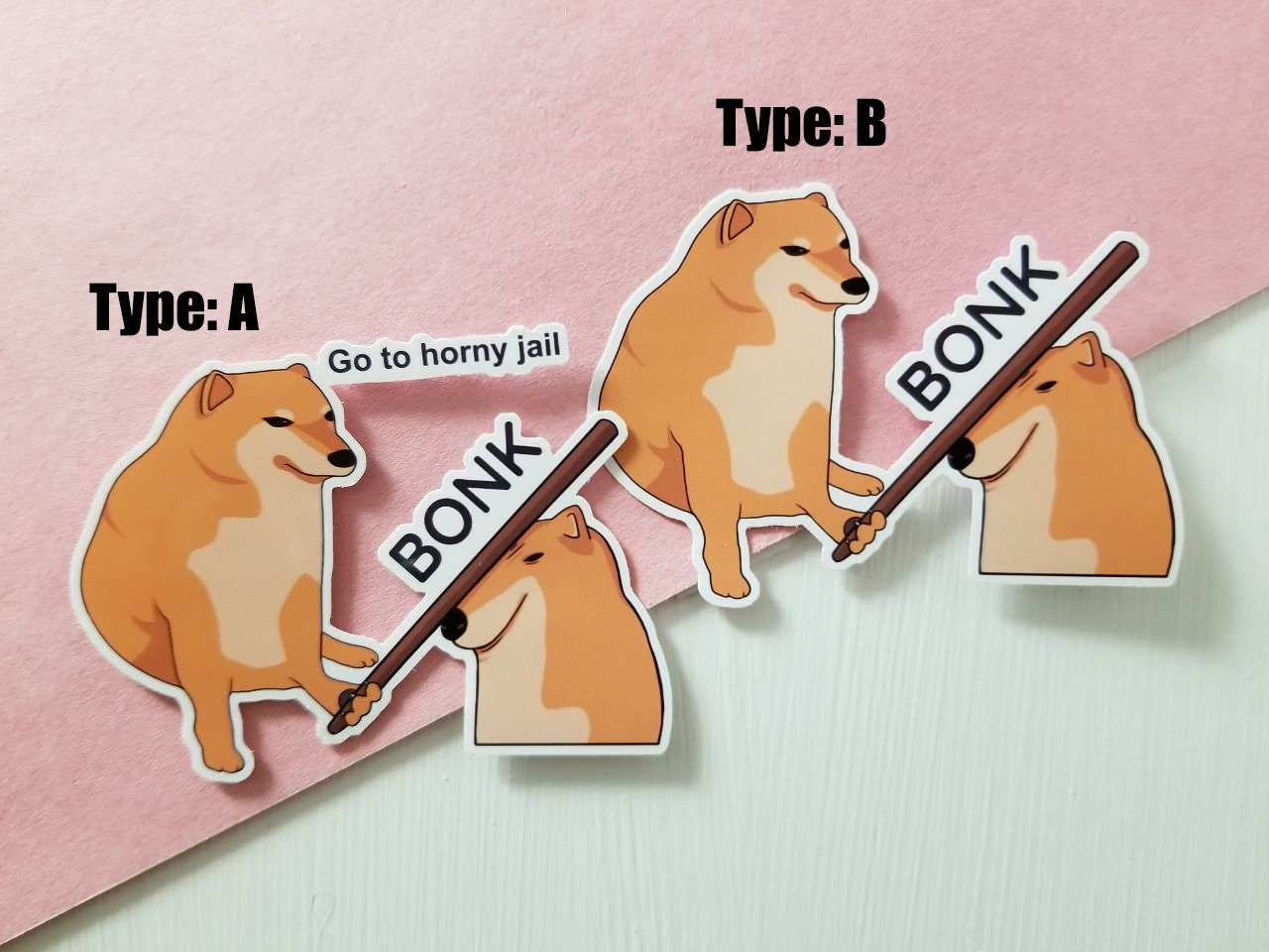 Pegatina de meme de Bonk Cheems go to horny jail - Etsy México