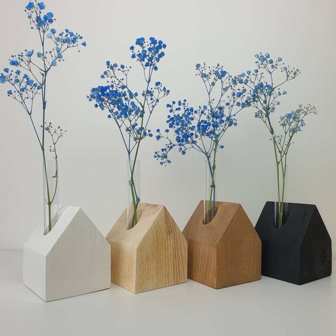 Wooden Houses Wooden Test Tube Vase| Various Colors - Etsy