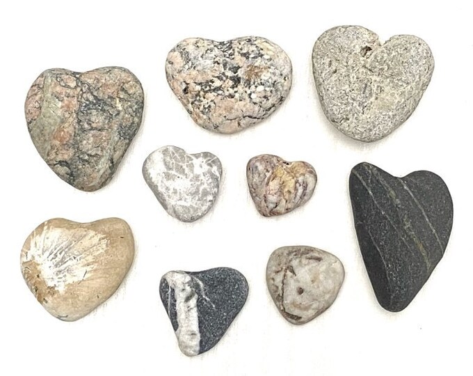Collection of Natural Stones in the Shape of a Heart, Stone Hearts ...