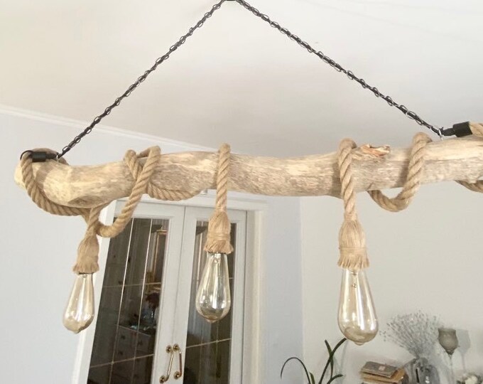 Driftwood Ceiling Light, Driftwood Lamp, Boho Style Light, Beautiful ...