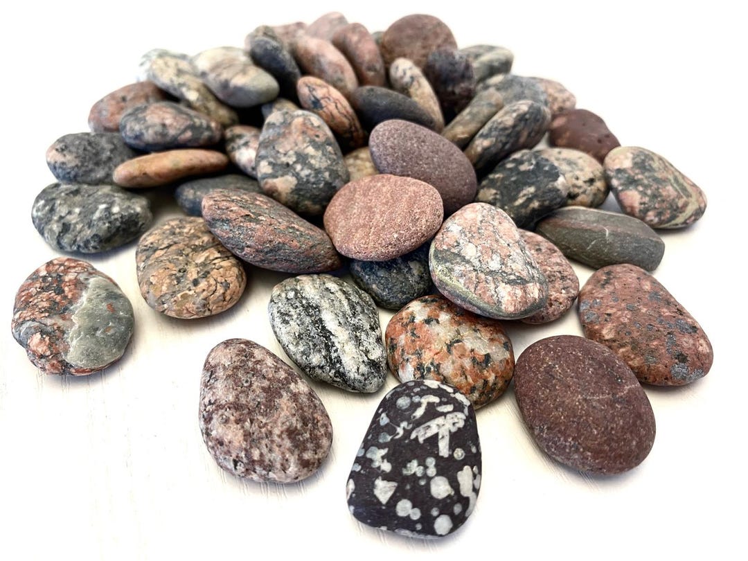 60 Unique Beach Stones, Small Beach Stones, Fish Tank Decor, Aquarium ...