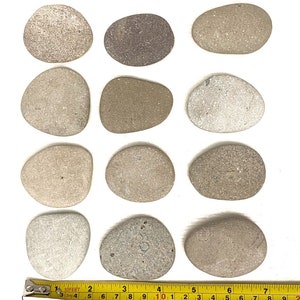 12 Flat Beach Stones 1.9''- 2.1''(5 - 5.5 Cm), Mosaic Pebble Stone ...