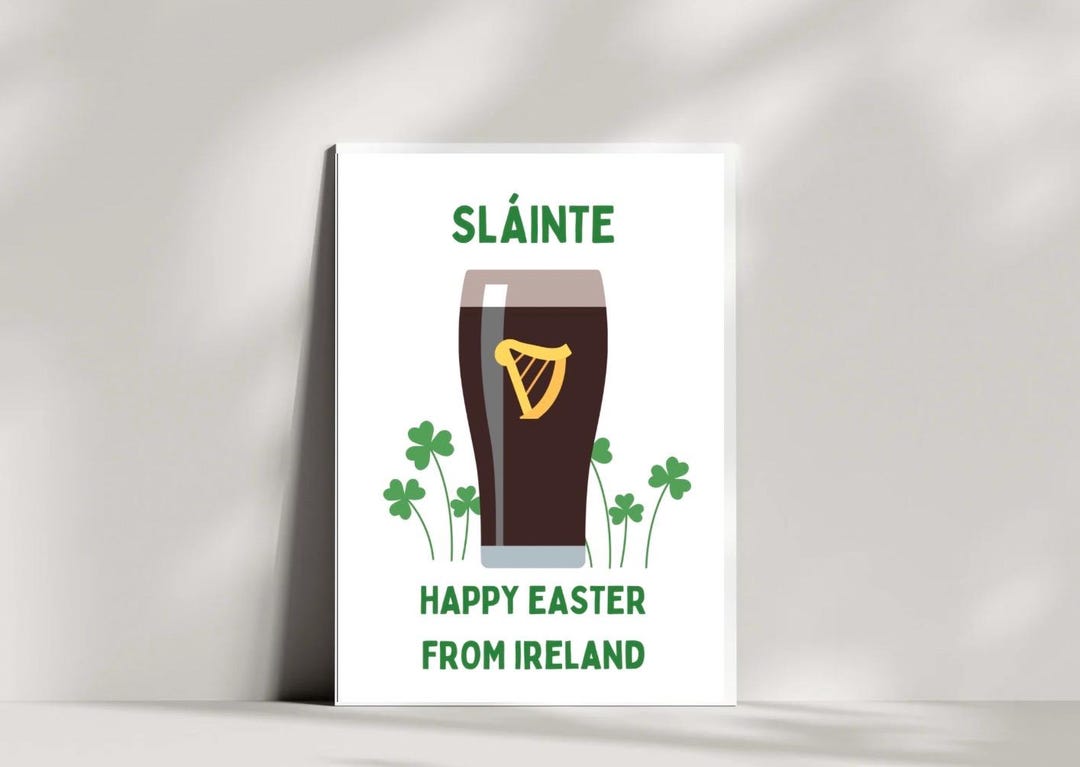 Happy Easter From Ireland Card, A5 Folded, Irish Easter Card, Sláinte ...