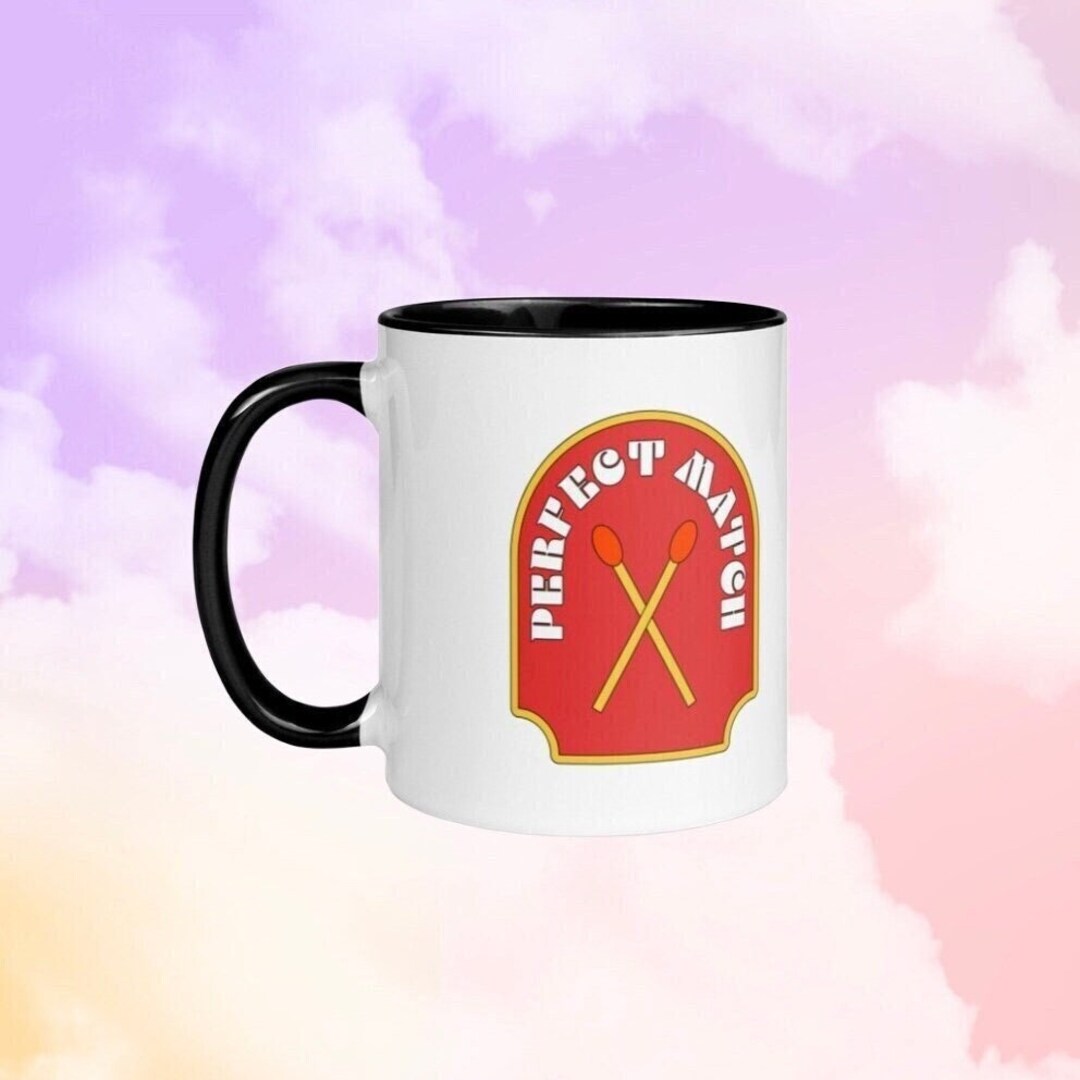 Perfect Match Cute Sweet Love Matchsticks Graphic Morning Coffee Tea ...