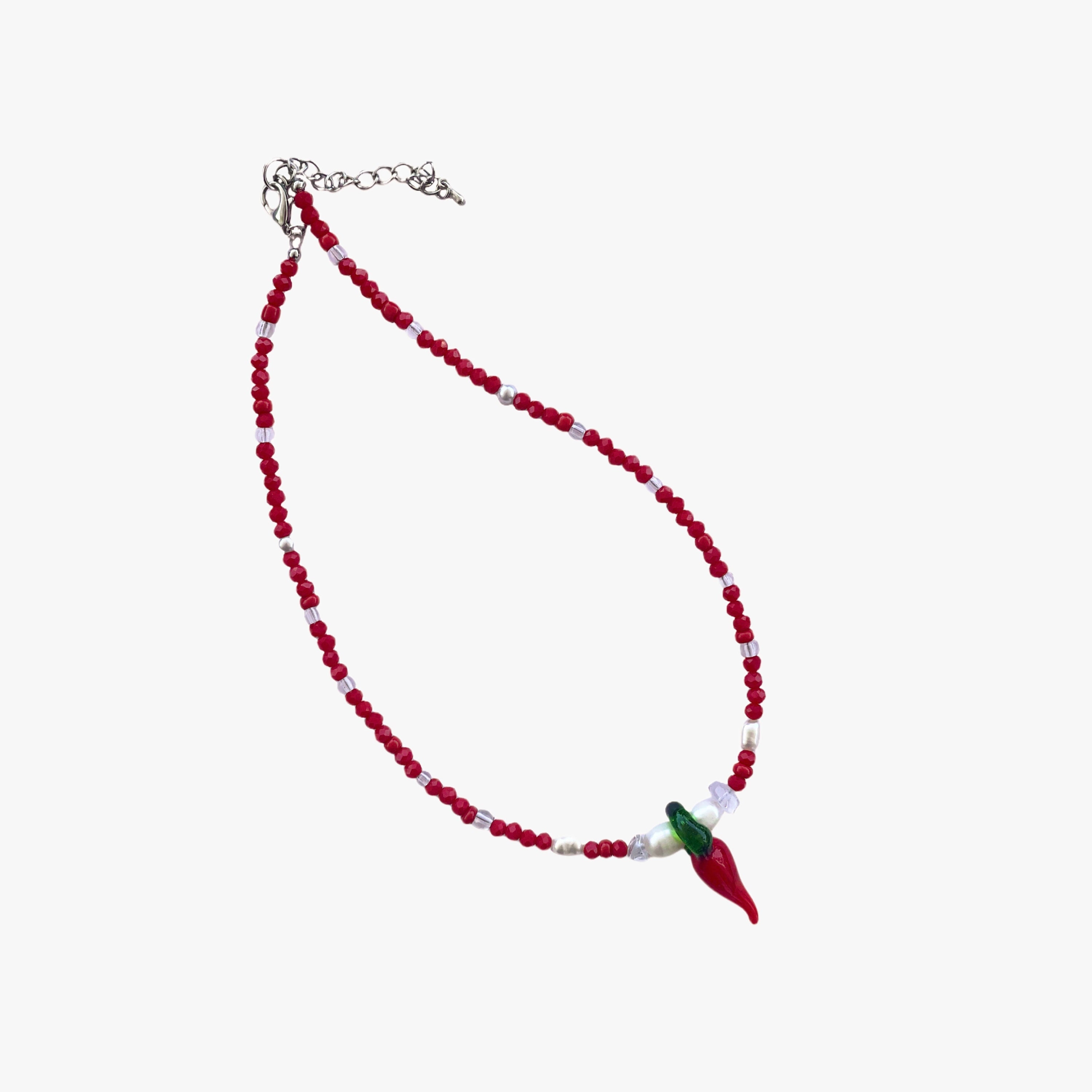 Red Hot Chilli Pepper Lampwork Glass Bead Charm Sparkly Rondelle, Pearl ...