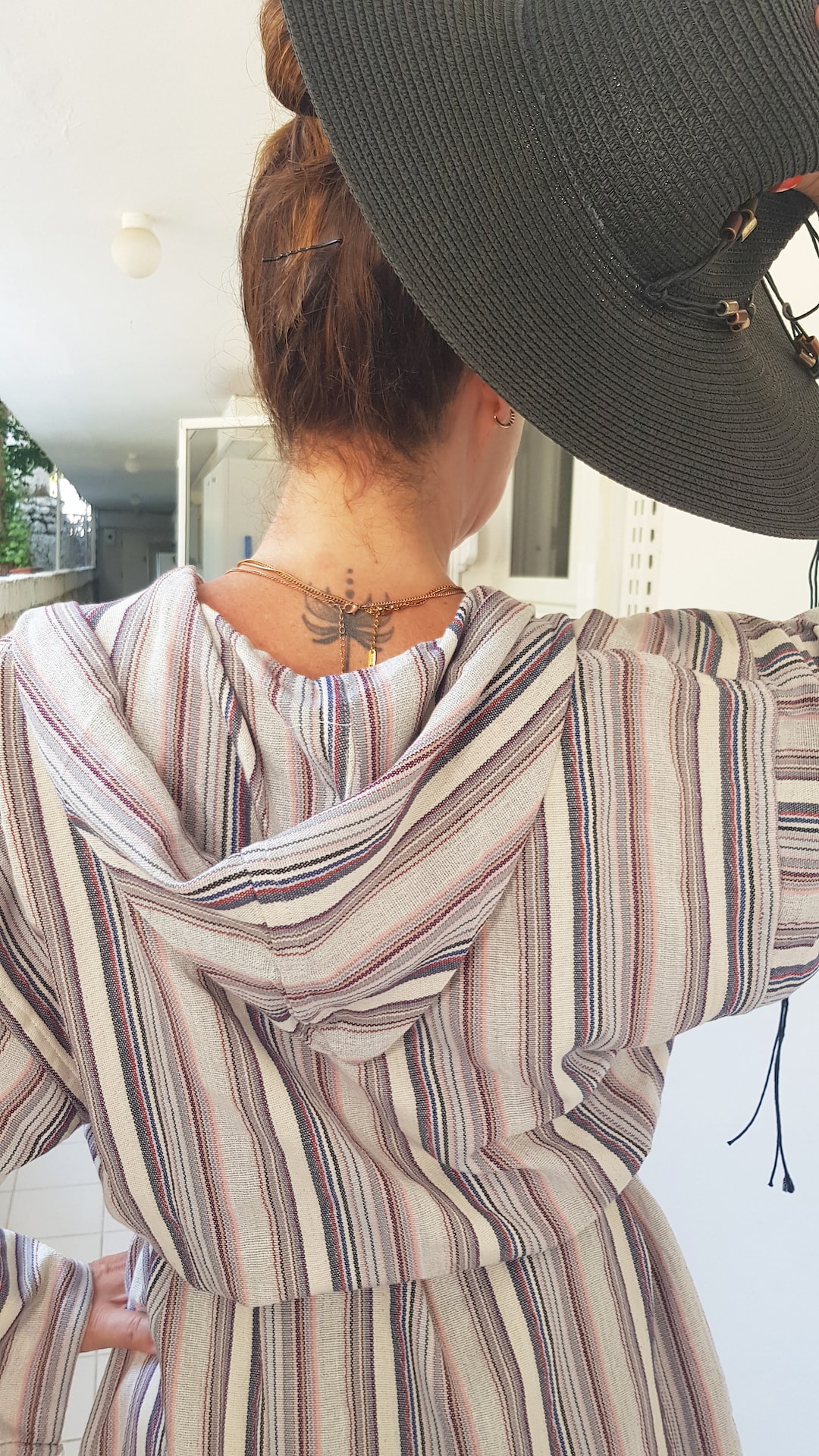 Handwoven Hooded Turkish Cotton Robe: Striped Hammam Spa Bathrobe - Etsy