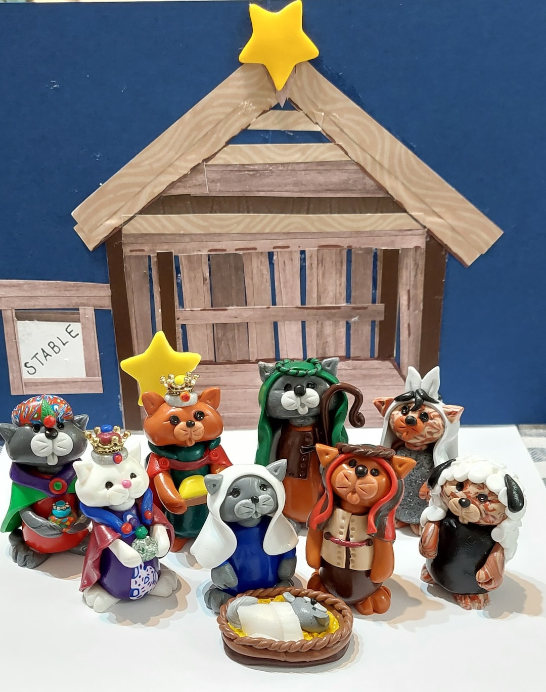 10 Piece Cat Nativity - Etsy