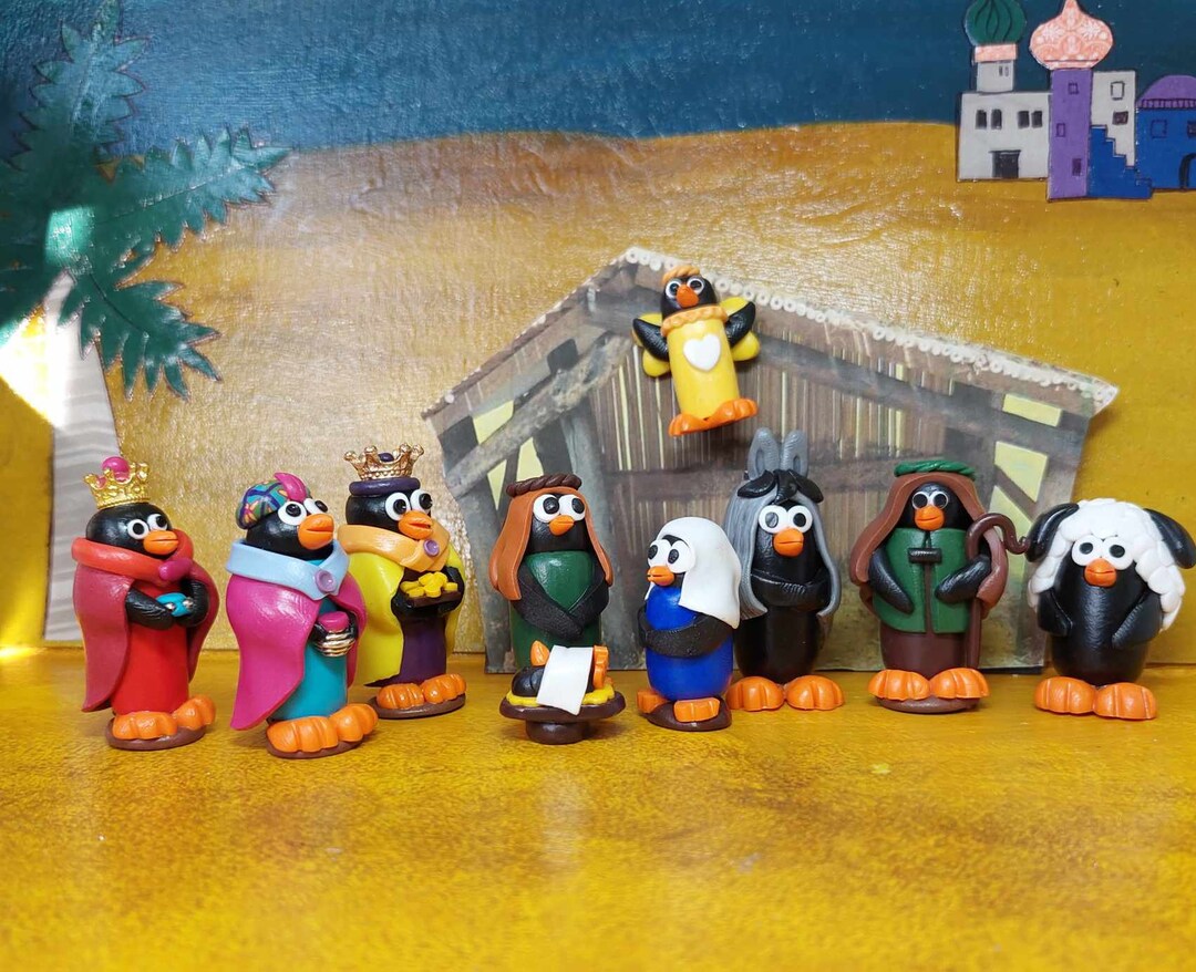 10 Piece Penguin Nativity Set No Stable - Etsy