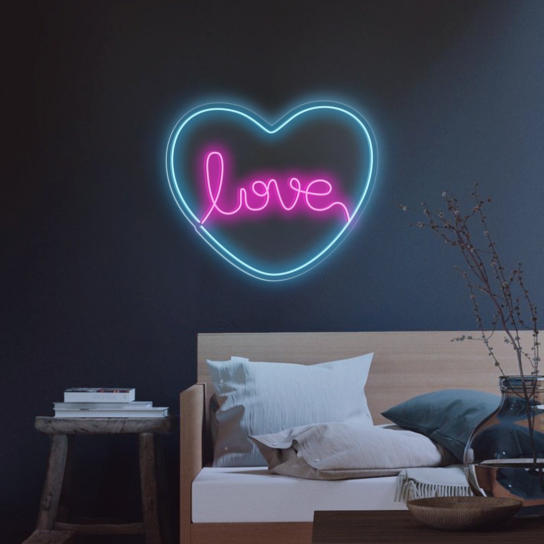 Heart Neon Sign Heart Neon Light Love Heart Neon - Etsy