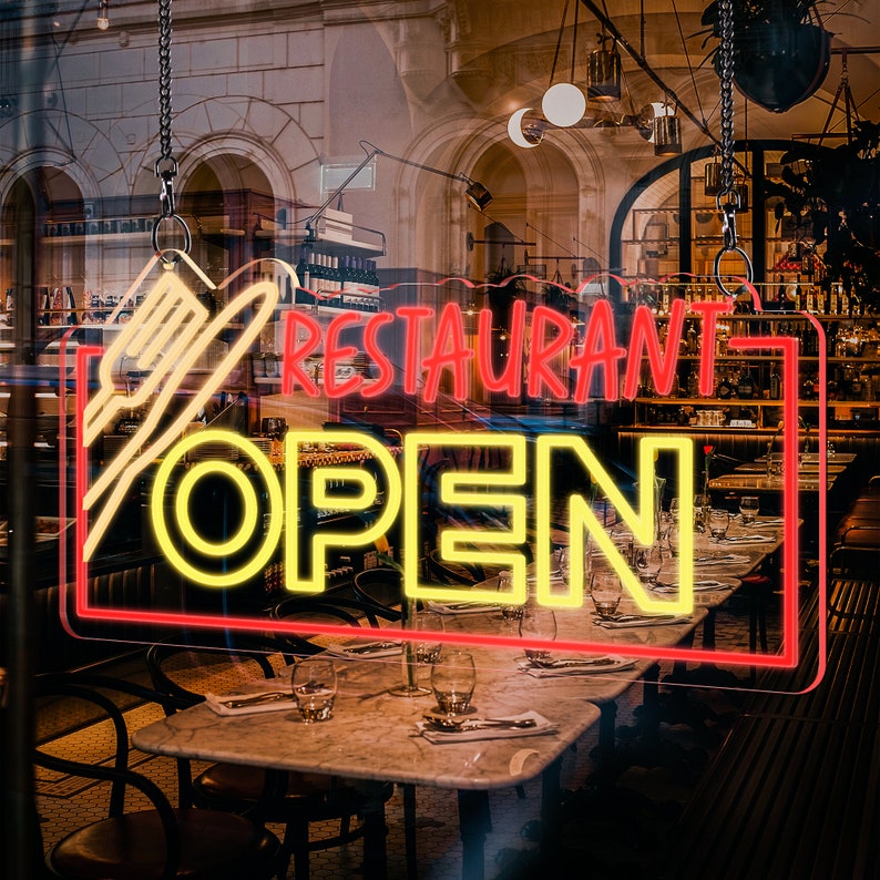 Open Neon Sign Restaurant Open Led Neon Sign Led Open Sign - Etsy