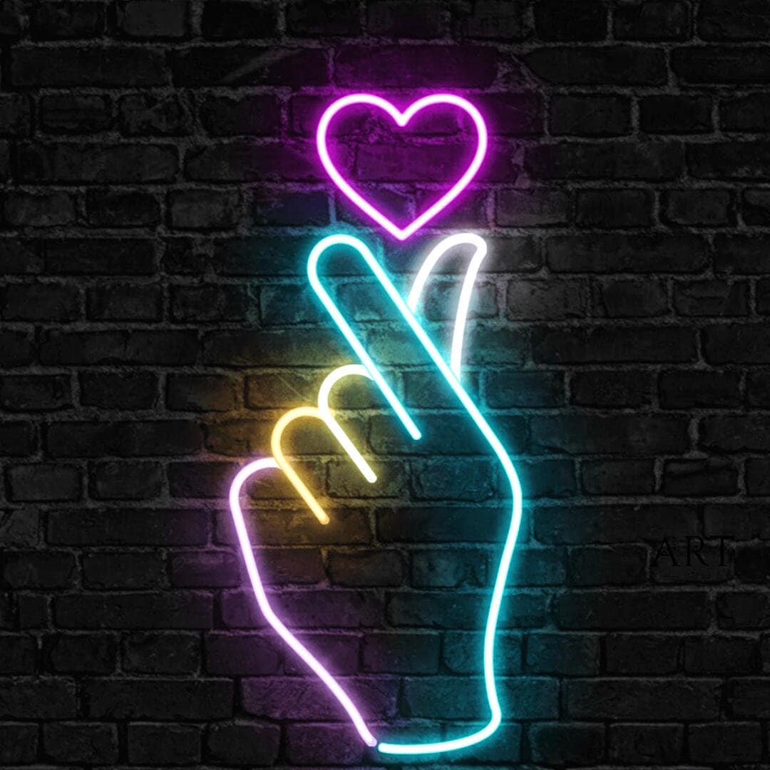 LED Flex Finger Heart Neon Signs for Game Wall Decor,korea Neon Sign ...