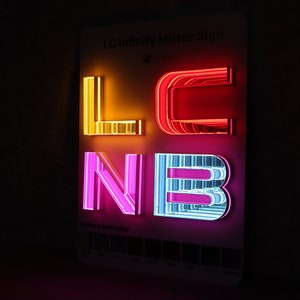 Personalized Illuminated Lighting Signs,custom Business Infinity Mirror ...