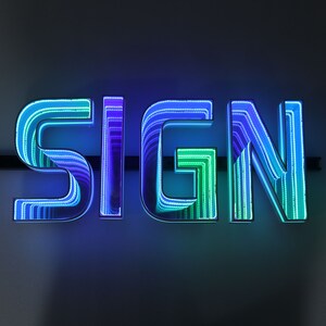 Personalized Custom 3D Business Infinity Mirror Sign - Etsy