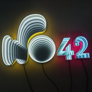 Personalized Illuminated Lighting Signs,custom Business Infinity Mirror ...