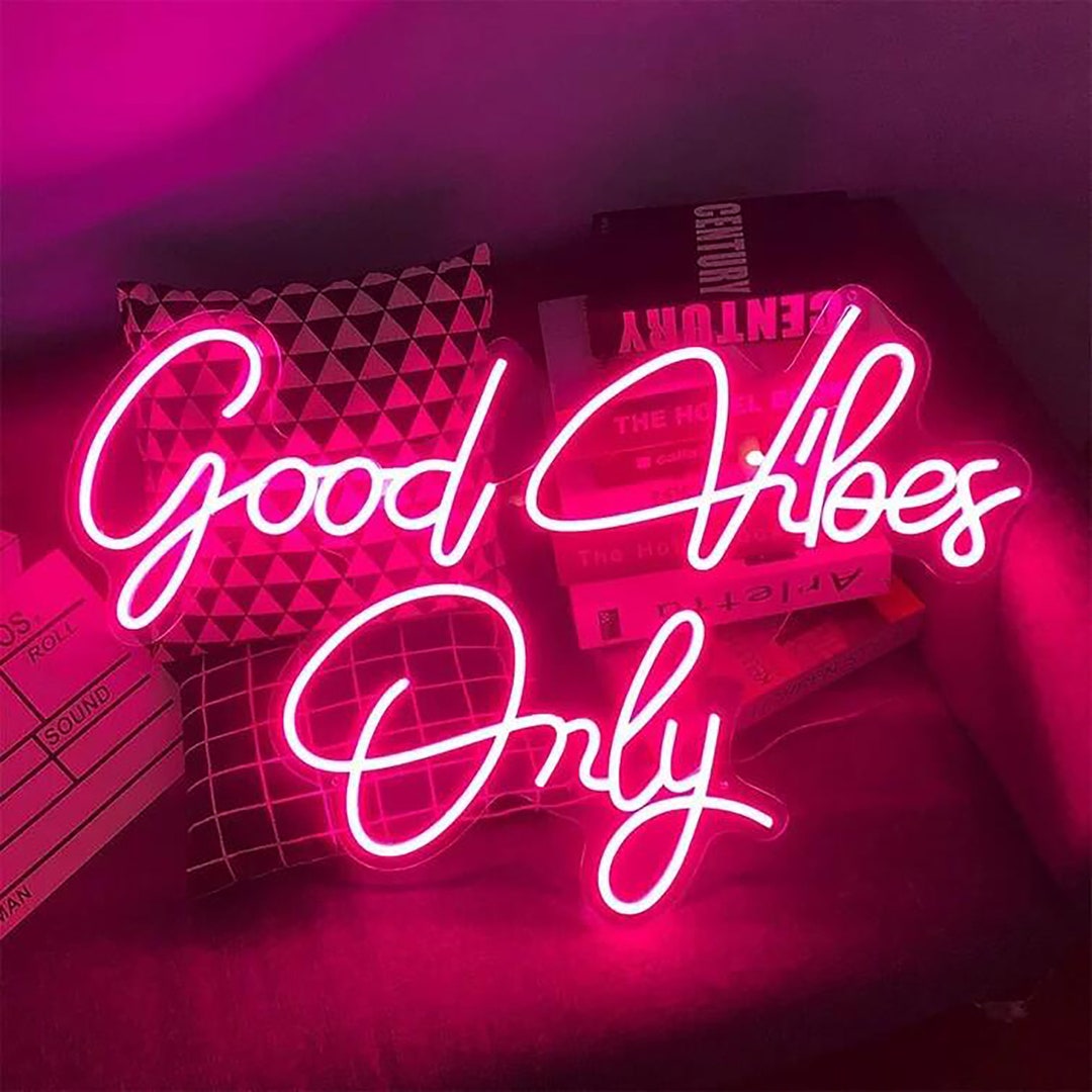 Led Hot Pink Good Vibes Only Neon Signneon Lights For Bedroom Led Neon Signbusiness Beauty