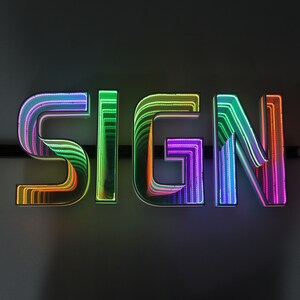 Personalized Illuminated Lighting Signs,custom Business Infinity Mirror ...