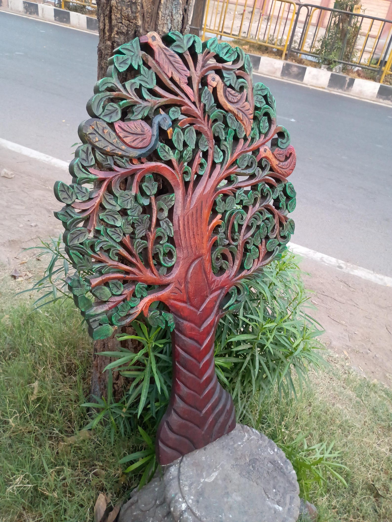 Carved Mango Wood Tree Wall Panel: Indian Birds Jali Art (90x60 Cm) - Etsy