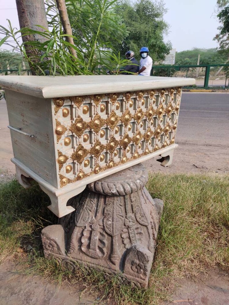 Vintage Style Box With Metal Work and Distressed Finished/ | Etsy