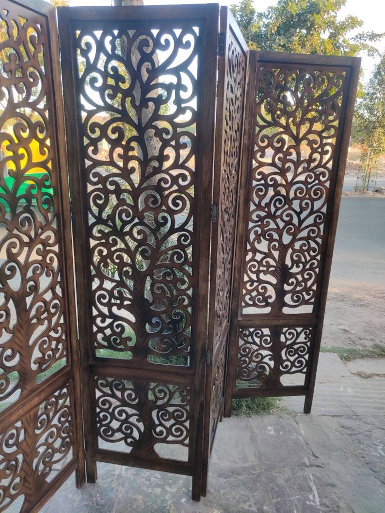 Carved Wood Room Divider - Antique Ethnic Jali Partition - Etsy